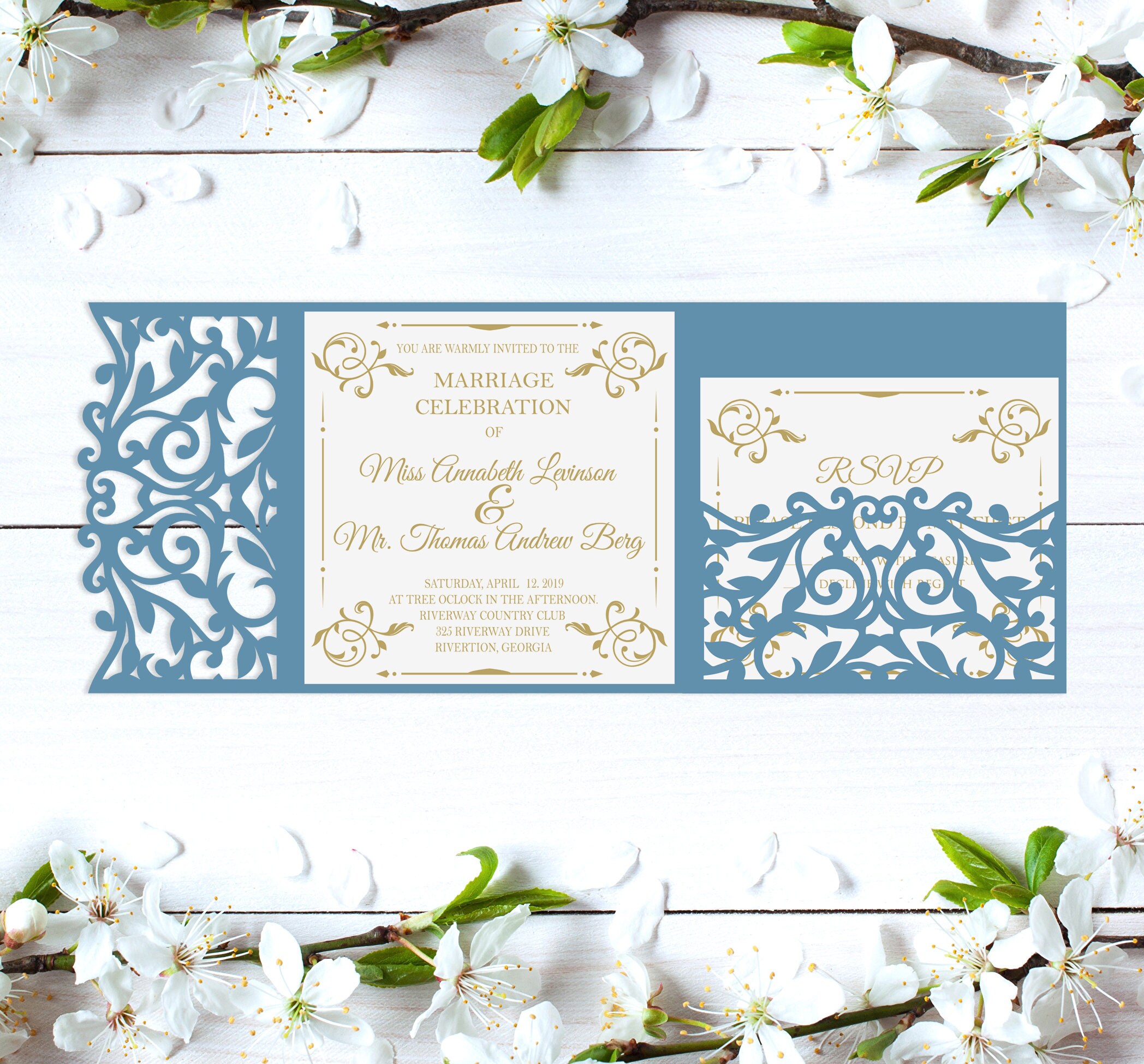 Wedding invitation template SVG DXF ai CRD eps Laser | Etsy