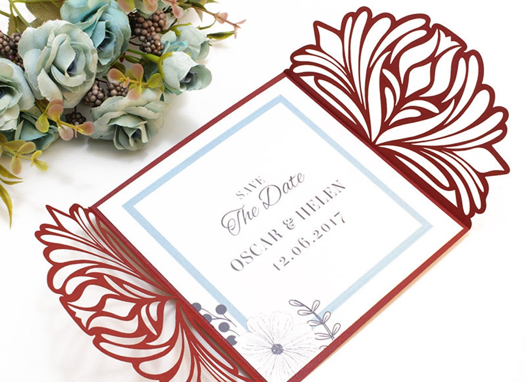 Gate-fold Invitation Template - SVG, DXF, Ai, CRD, Eps - Laser Paper ...
