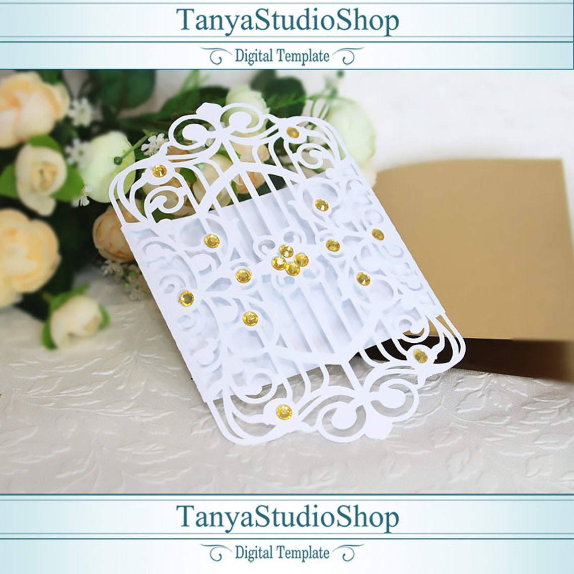 Wedding Invitation - SVG, Ai, CRD, Eps - Pattern Card Templates - Laser ...