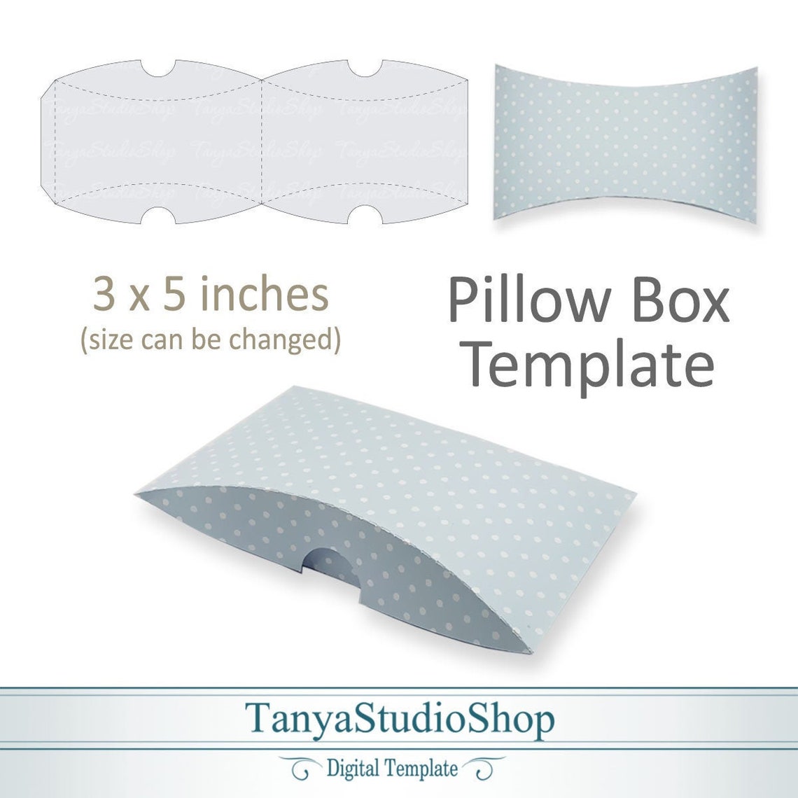 Pillow Box Template SVG Ai CRD Eps Pdf Laser Cut - Etsy