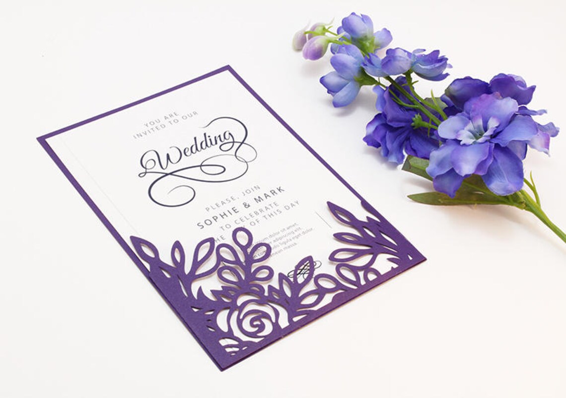 Wedding Invitation Template - SVG, DXF, Ai, CRD, Eps - Laser Paper Cut ...