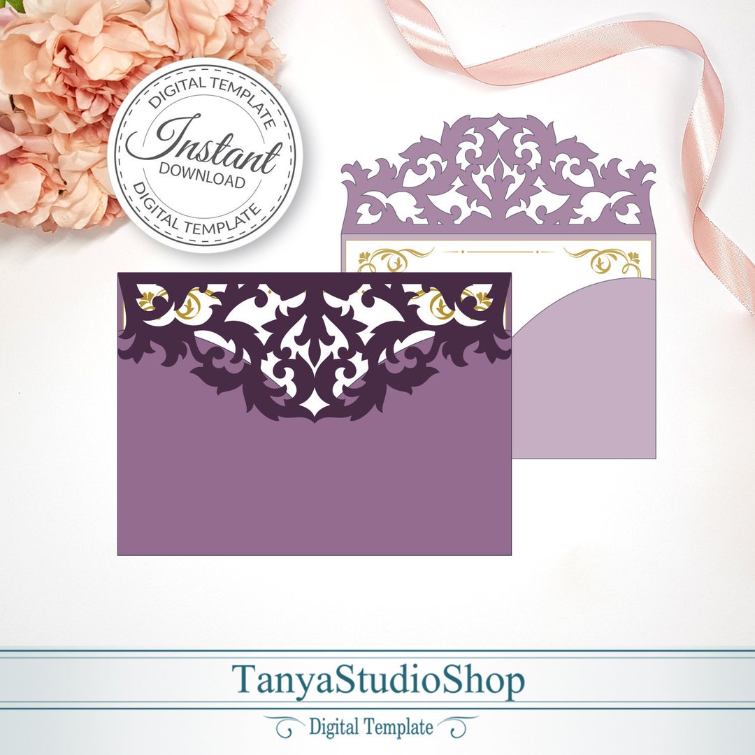 5x7'' Envelope Template - SVG, Ai, CRD, Eps, Pdf - Laser Cut Template ...