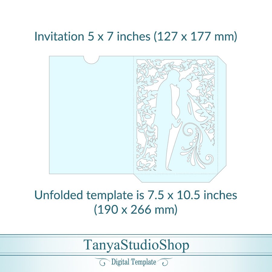 5x7'' Invitation Template SVG Ai CRD Eps Cut | Etsy