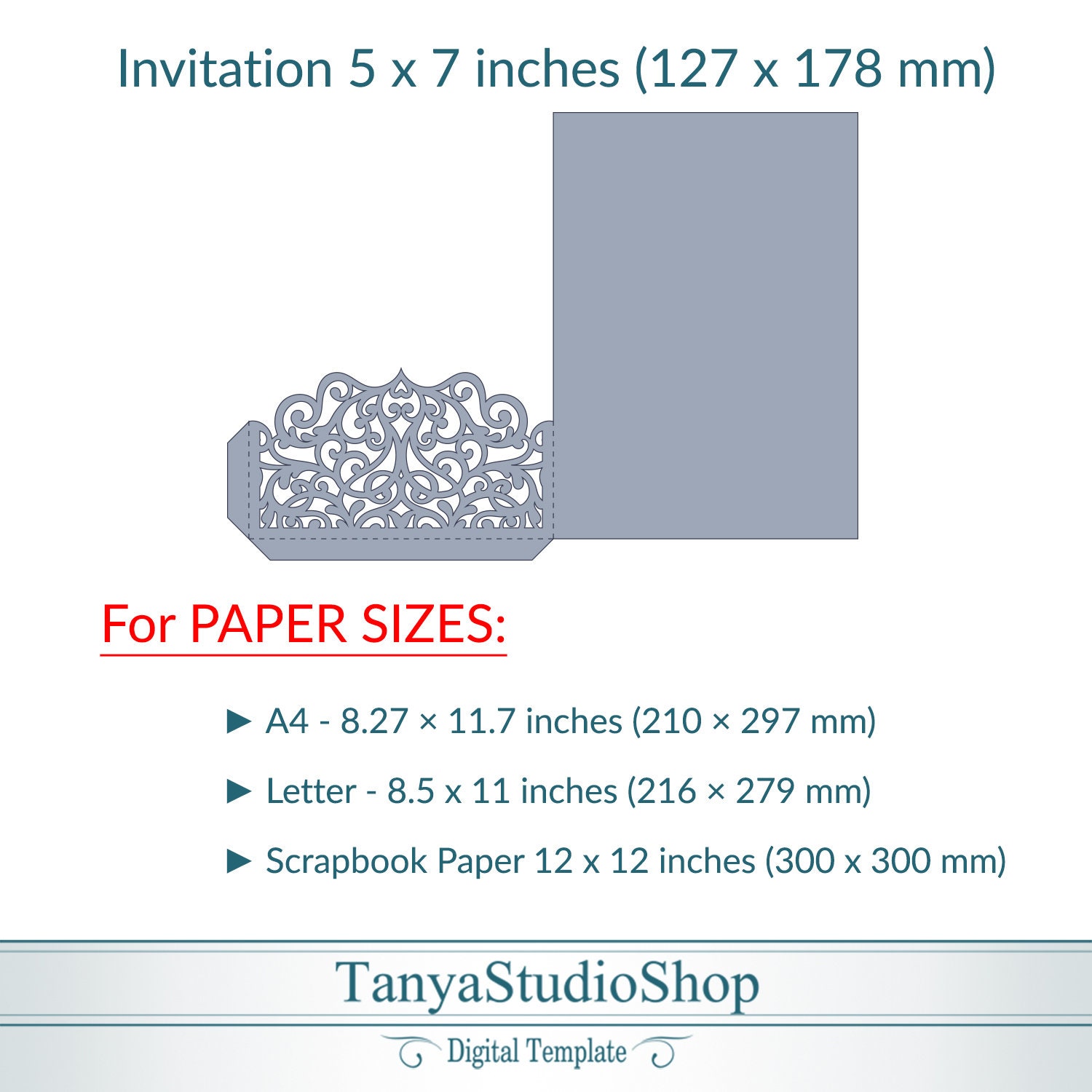5x7'' Invitation Template SVG Ai CRD Eps Pdf - Etsy