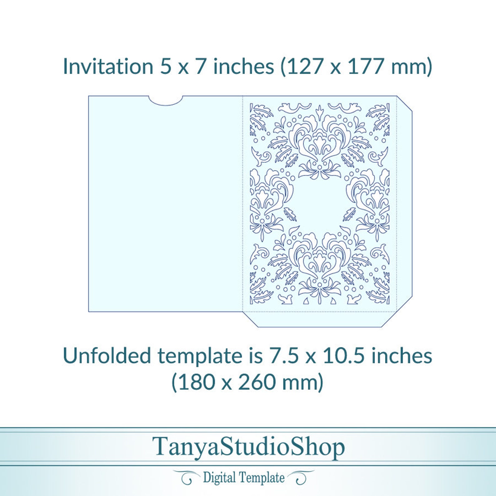 Wedding Invitation - SVG, Ai, CRD, Eps - Vintage Lace - Pocket ...