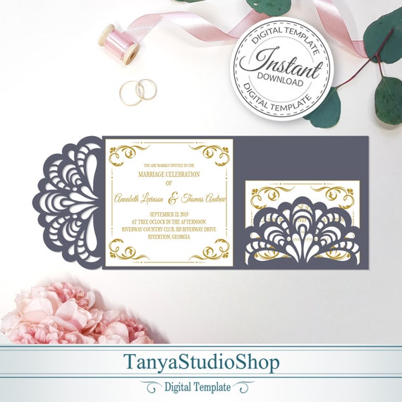 ScanNcut Laser Cut Template Instant Download 342 pdf Tri-fold 5x7 ...