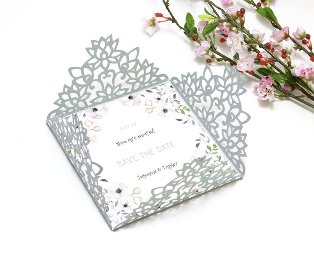 Four-fold Invitation Template - SVG, DXF, Ai, CRD, Eps - Laser Paper ...