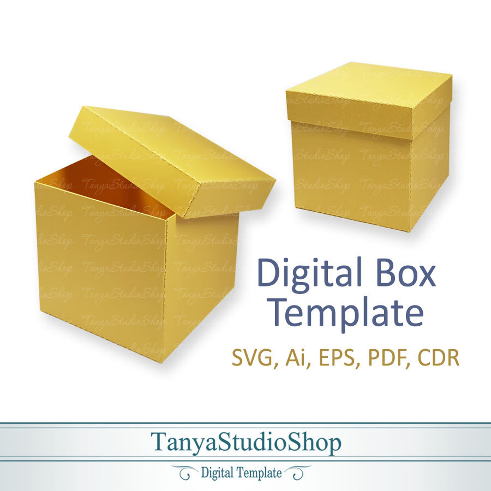 6 Basic Boxes SVG Ai CRD Eps Pdf Laser Cut Template | Etsy