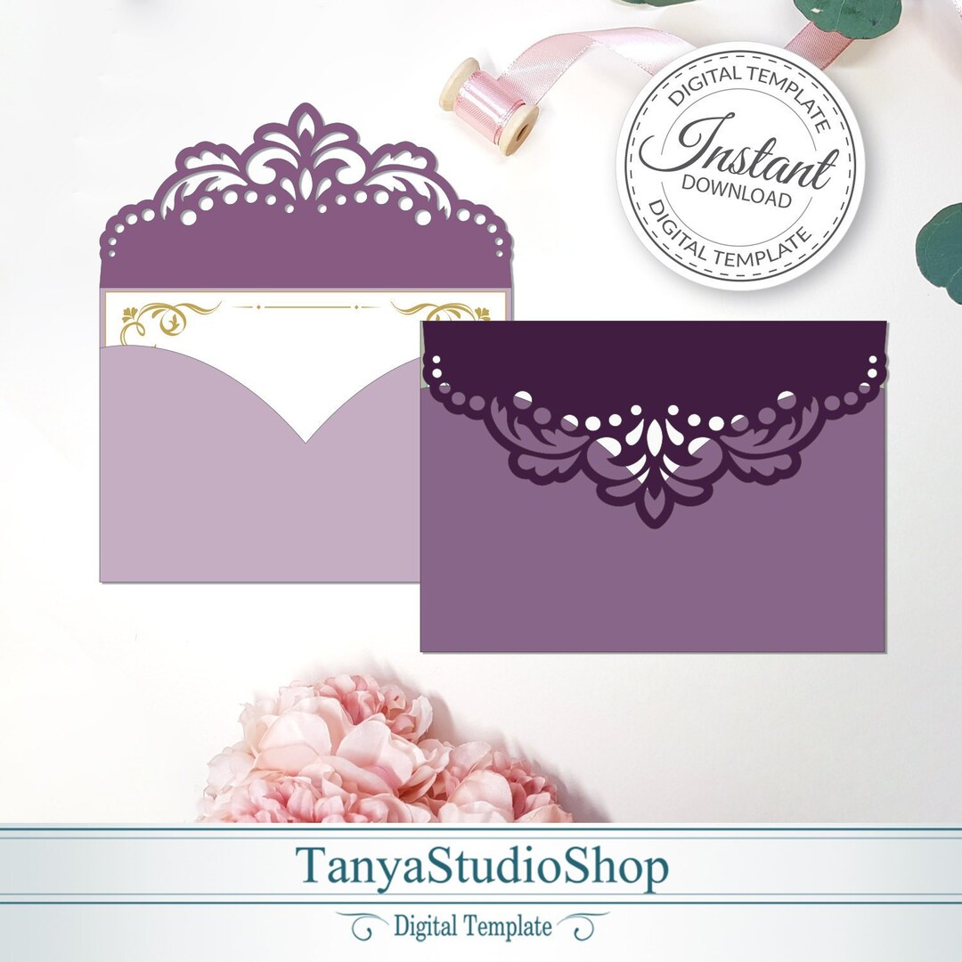 5x7'' Envelope Template - SVG, Ai, CRD, Eps, Pdf - Laser Cut Template ...