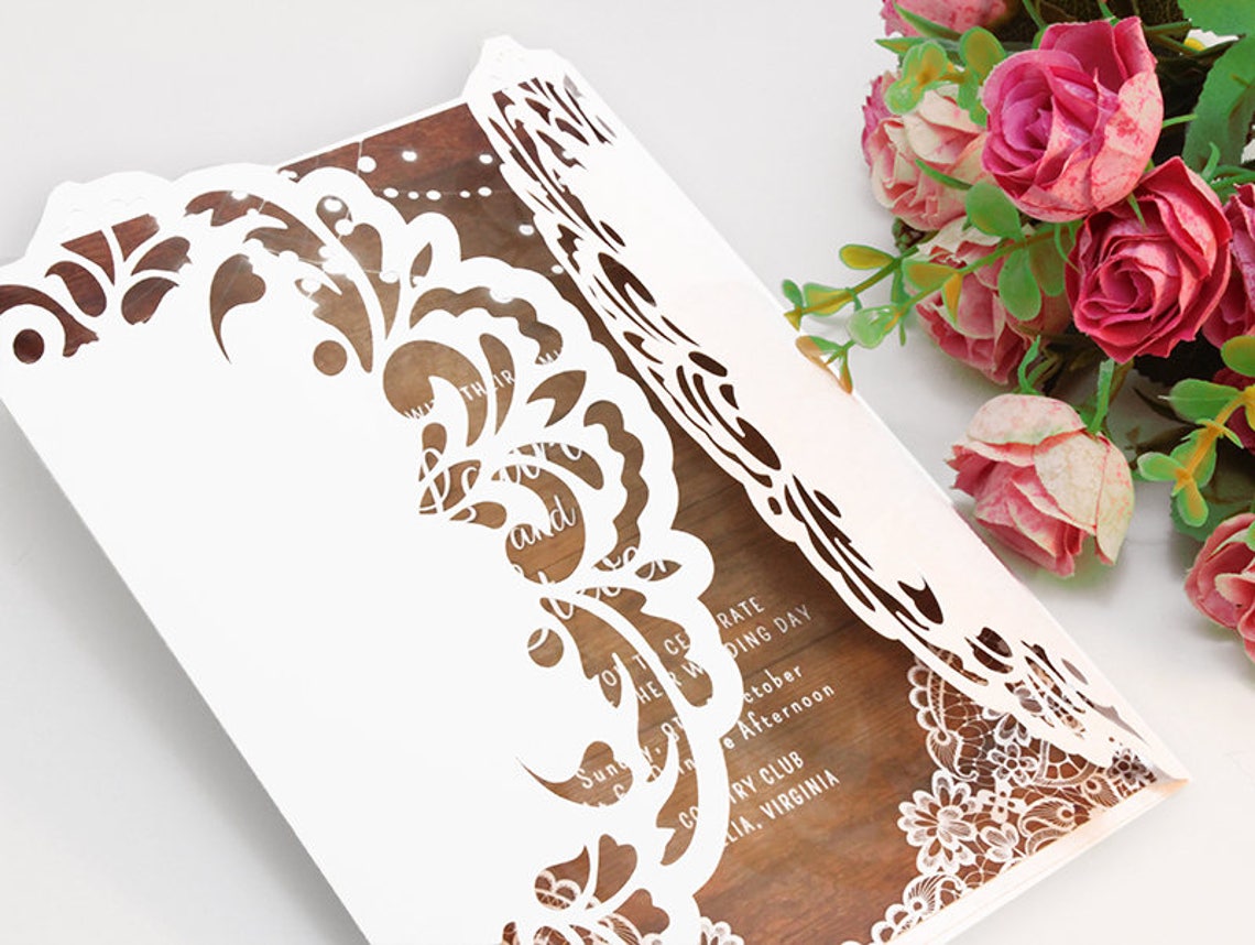 Gate-fold Invitation Template SVG DXF Ai CRD Eps Laser - Etsy