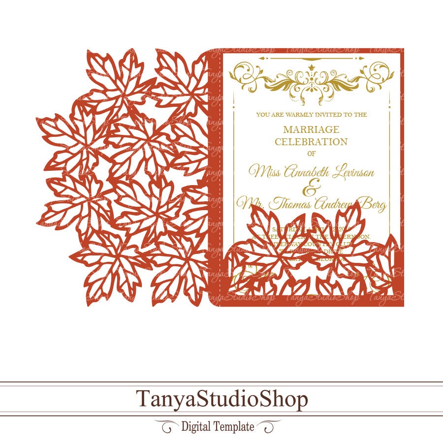 Wedding Invitation - SVG, DXF, Ai, CRD, Eps - Autumn - Laser Paper Cut ...