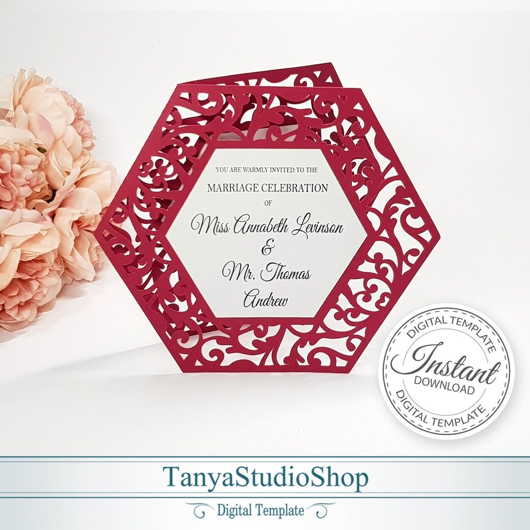 5.2x6'' Invitation Template - SVG, Ai, CRD, Eps, Pdf - Laser Cut ...