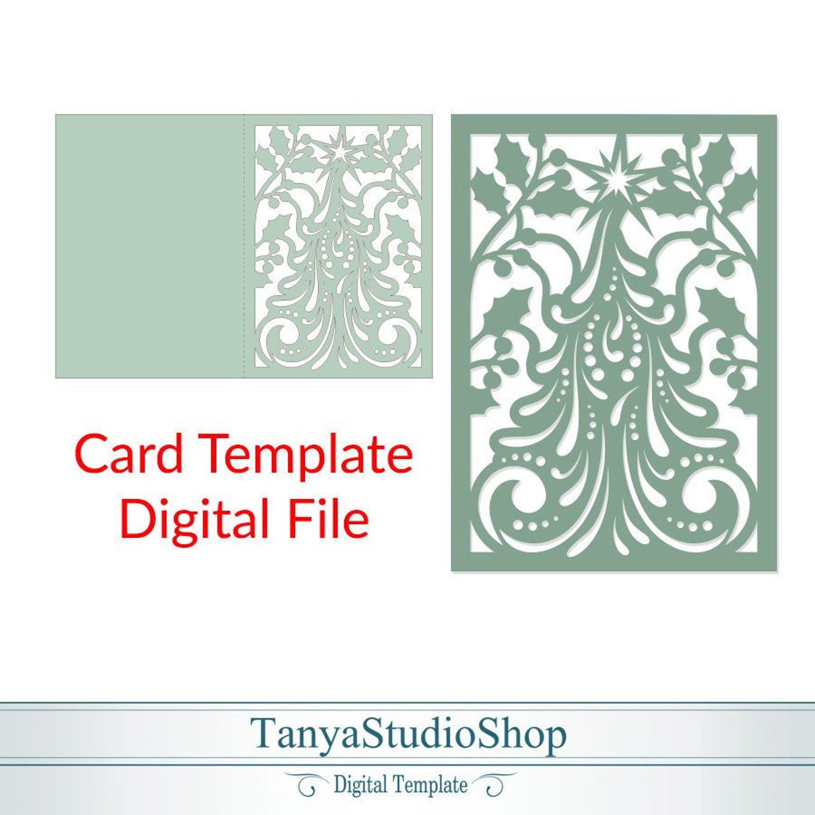 Card Template SVG DXF Ai CRD Eps Laser Paper Cut - Etsy