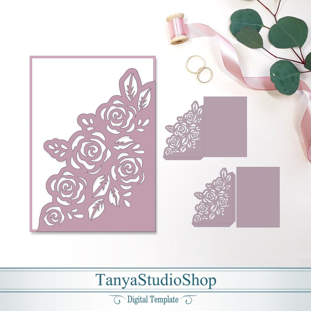 5x7'' Invitation Template - SVG, Ai, CRD, Eps, Pdf - Laser Cut Template ...
