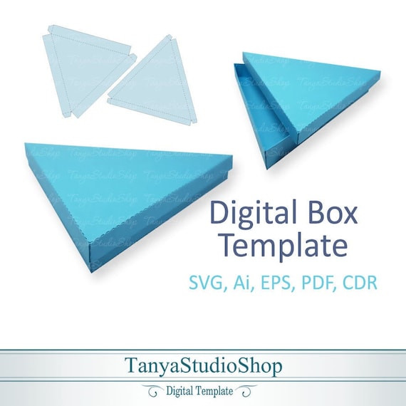 Triangle Box Template SVG Ai CRD Eps Pdf Laser Cut - Etsy