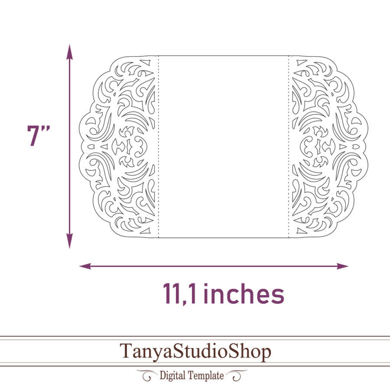 Gate-fold Invitation Template SVG DXF Ai CRD Eps Laser | Etsy