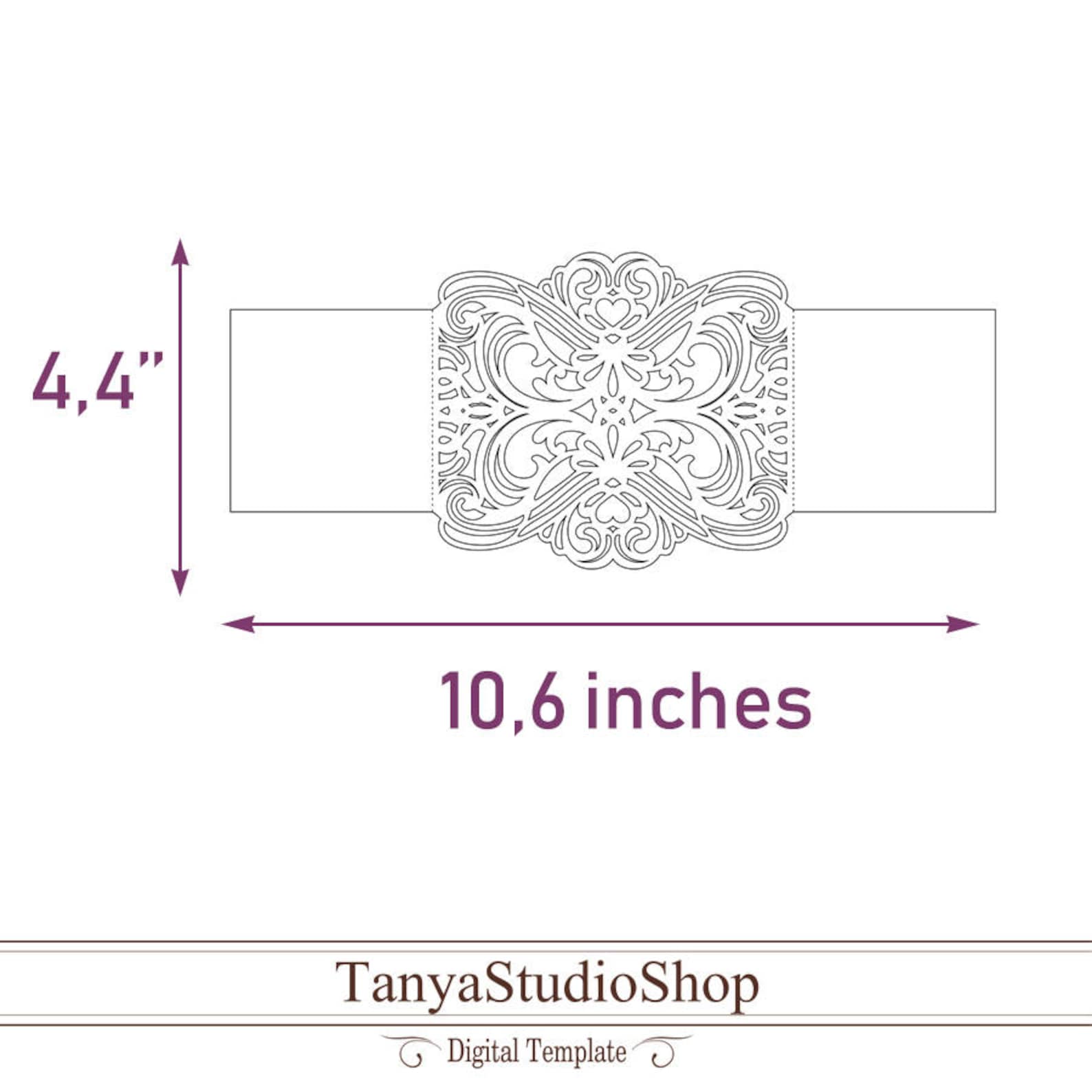 Belly Band Template - SVG, DXF, Ai, CRD, Eps - Laser Paper Cut ...