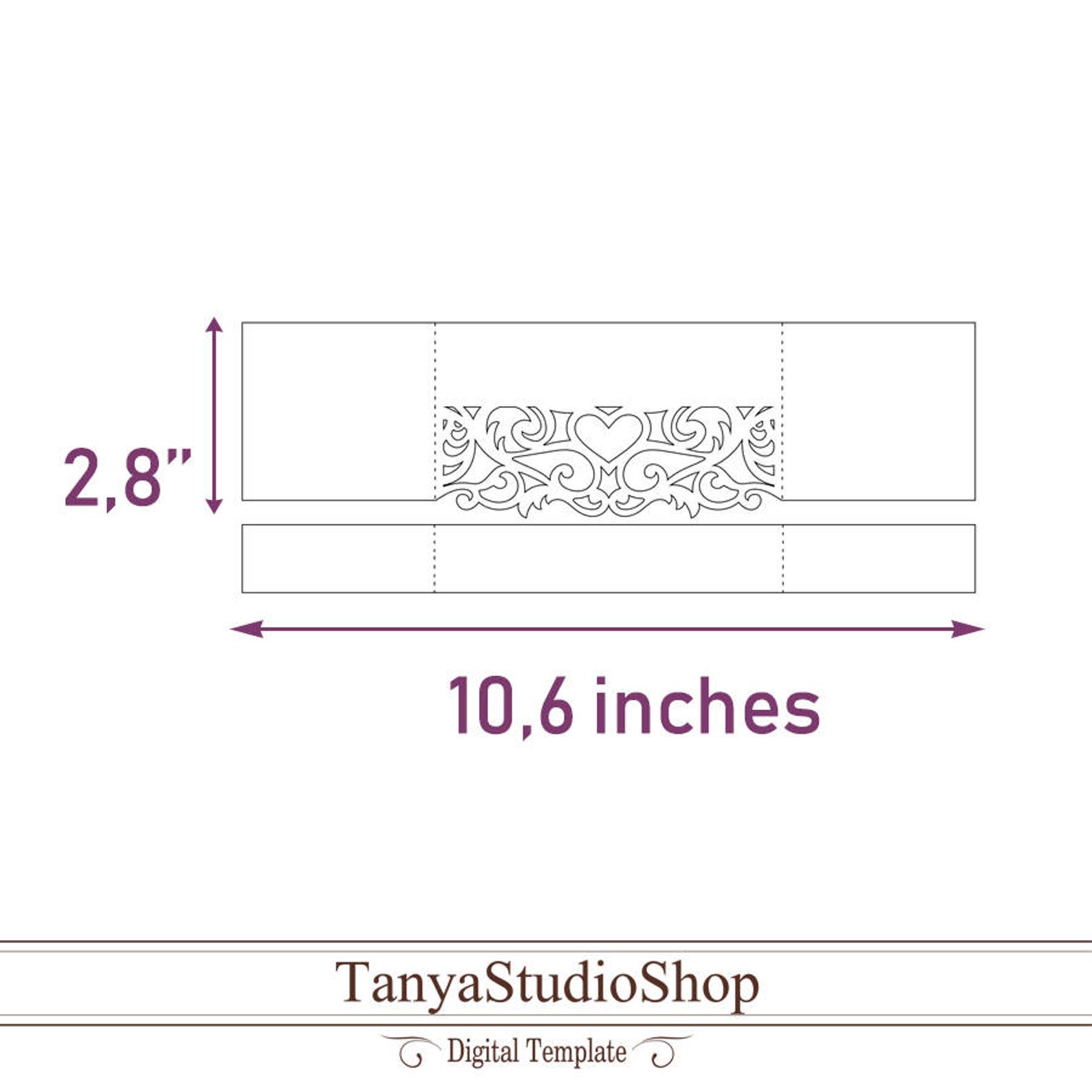 Belly Band Template - SVG, DXF, Ai, CRD, Eps - Laser Paper Cut ...