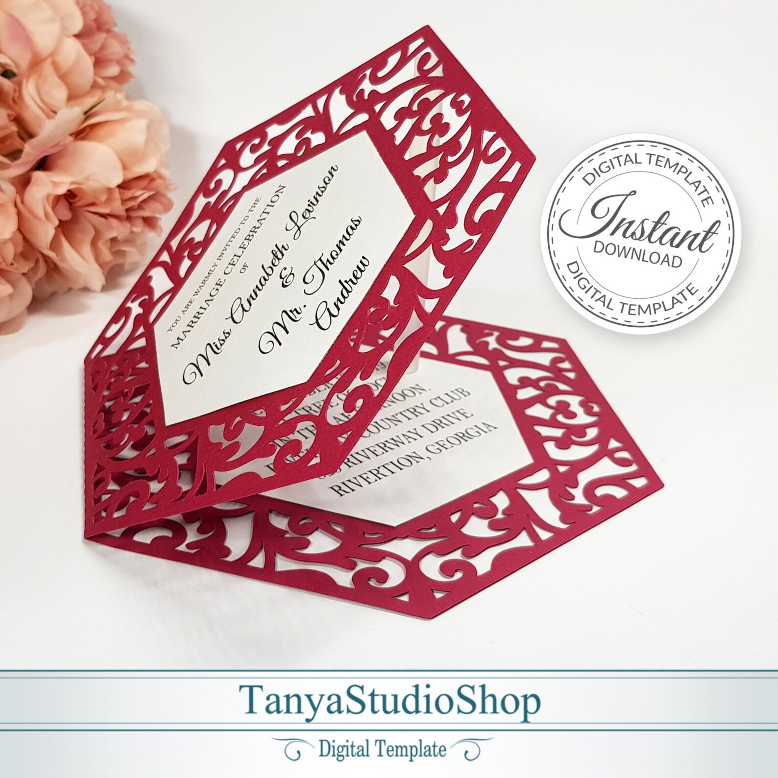 5.2x6'' Invitation Template SVG Ai CRD Eps Pdf | Etsy