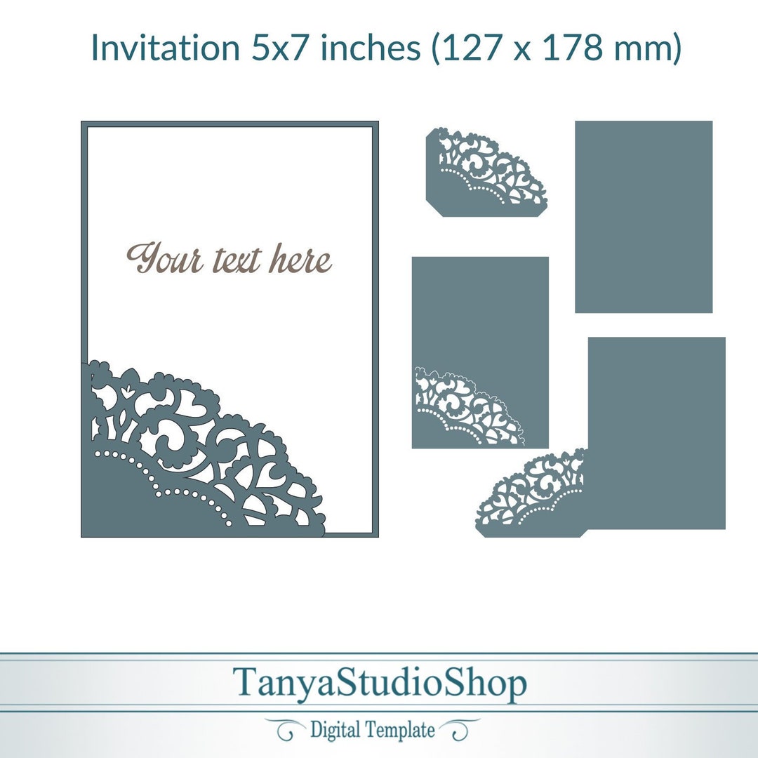 Pocket Invitation Template - SVG, Ai, CRD, Eps - Laser Paper Cut ...