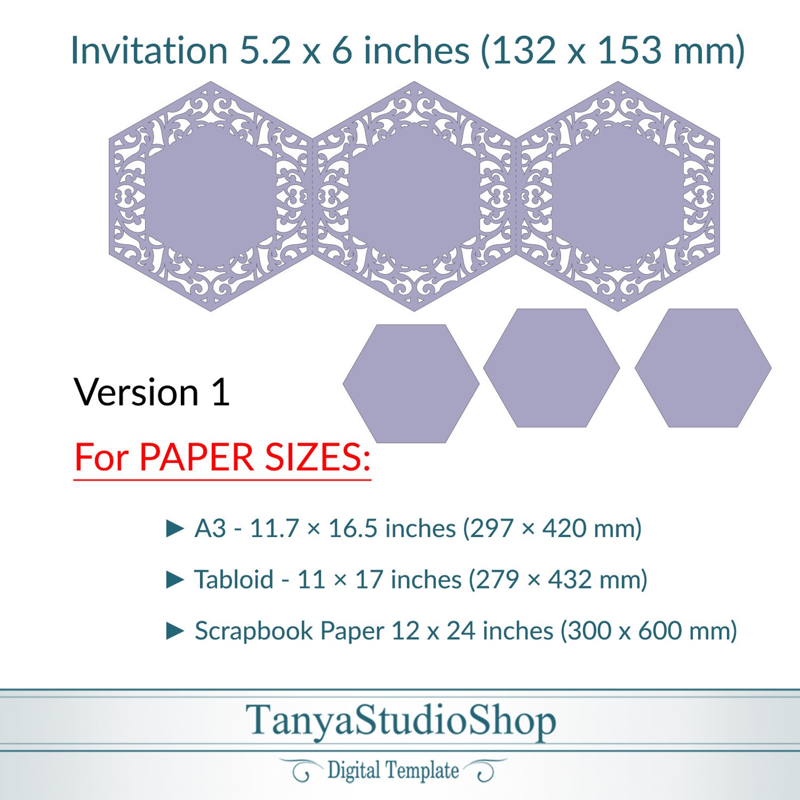5.2x6'' Invitation Template SVG Ai CRD Eps Pdf | Etsy