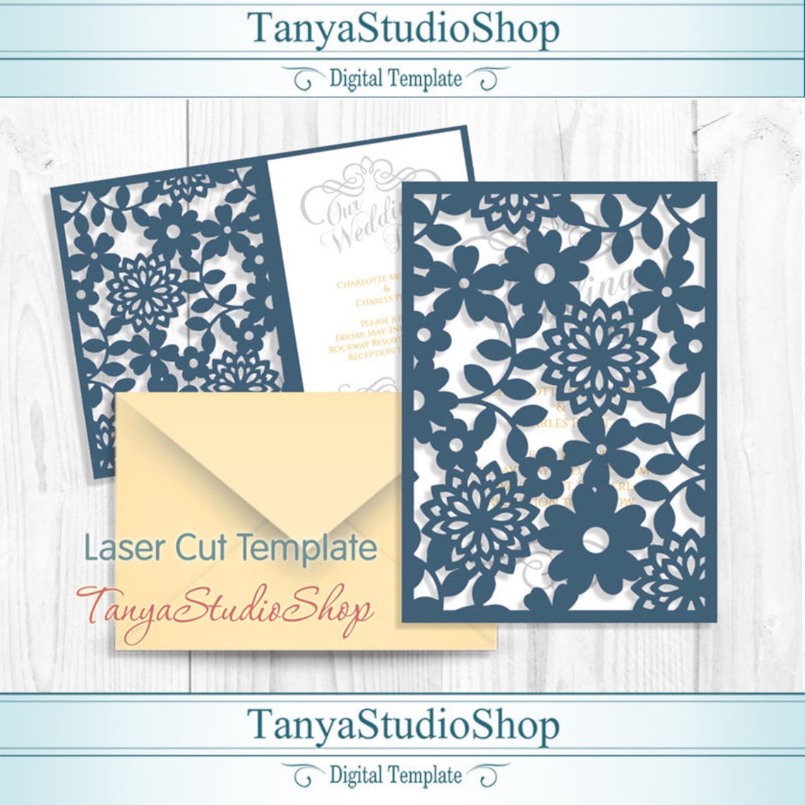 Card RSVP Menu SVG Ai CRD Eps Studio3 Flowers - Etsy