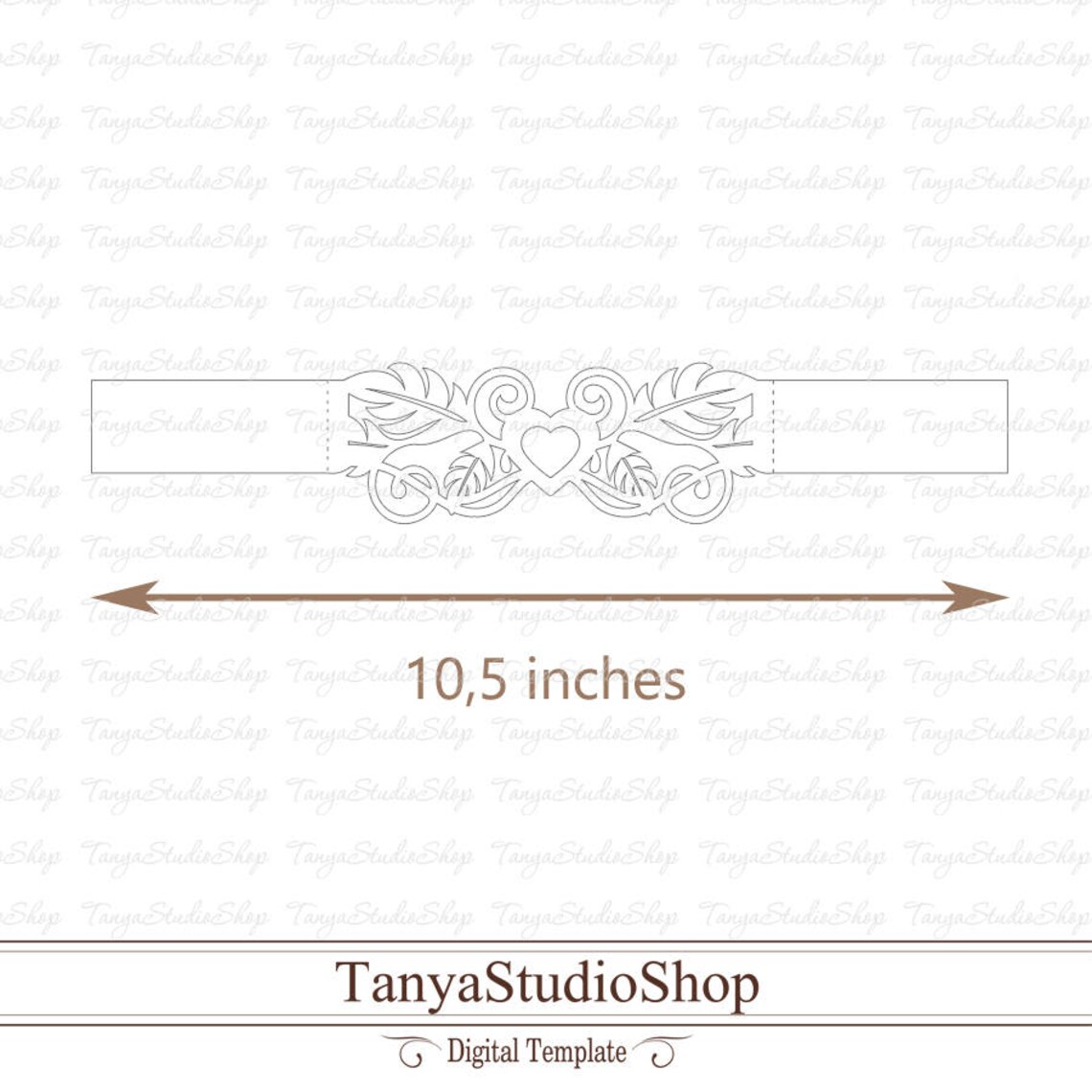Belly Band for 5x7'' - SVG, DXF, Ai, CRD, Eps - Laser Cut Template ...
