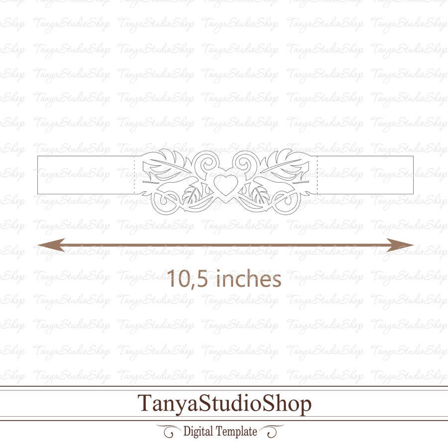 Belly Band for 5x7'' - SVG, DXF, Ai, CRD, Eps - Laser Cut Template ...