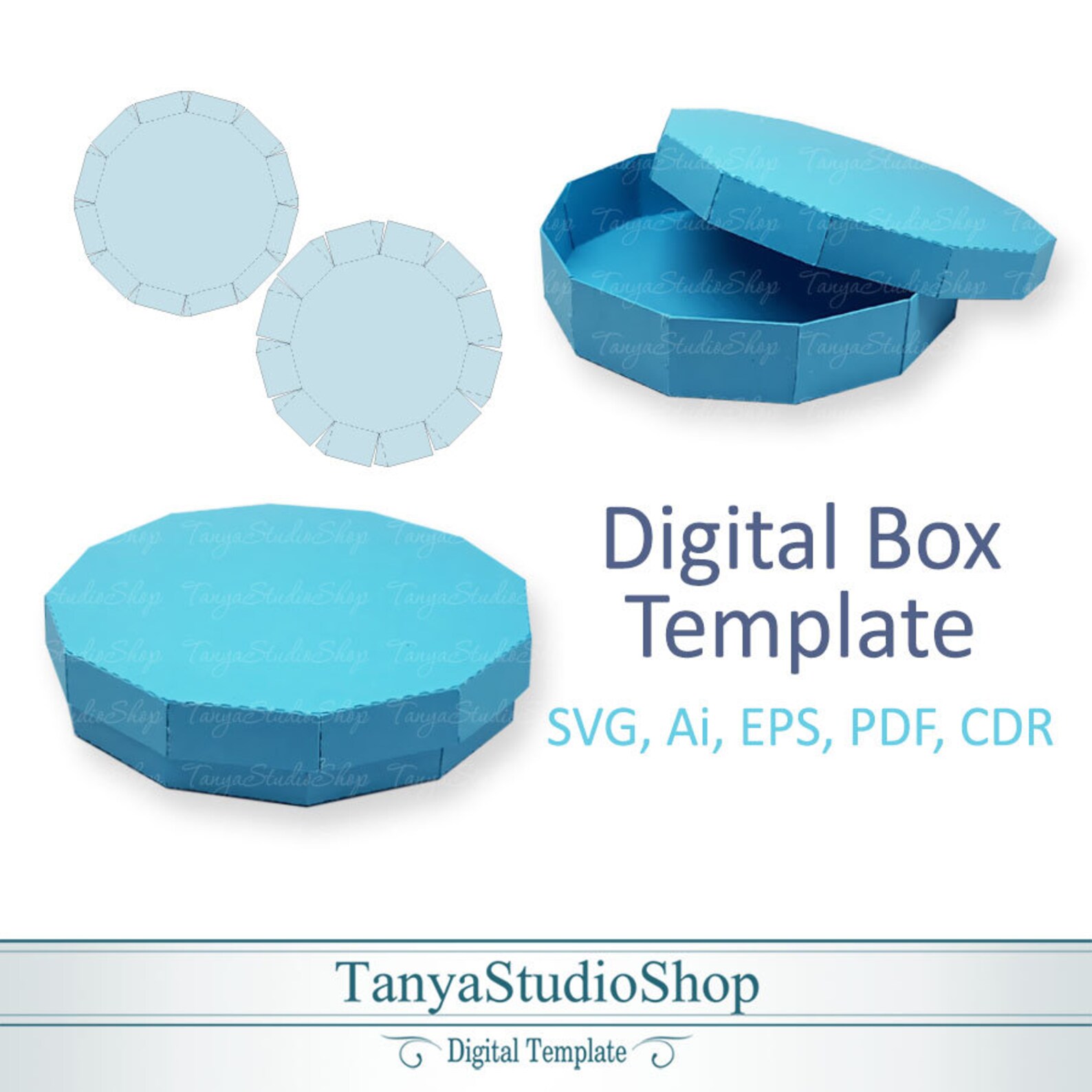 6 Basic Boxes - SVG, Ai, CRD, Eps, Pdf - Laser Cut Template - Cricut ...