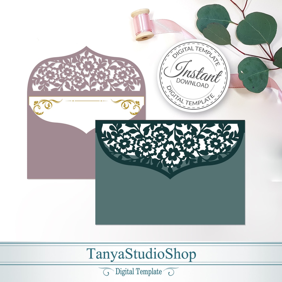 5x7'' Envelope Template - SVG, Ai, CRD, Eps, Pdf - Laser Cut Template ...
