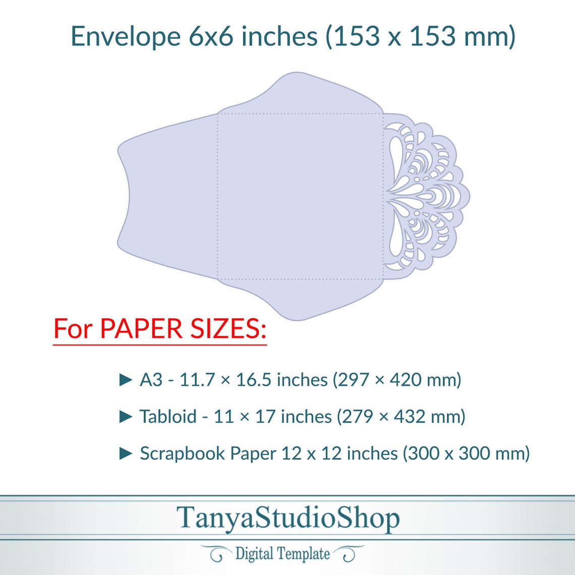 6x6'' Envelope Template SVG Ai CRD Eps Pdf - Etsy