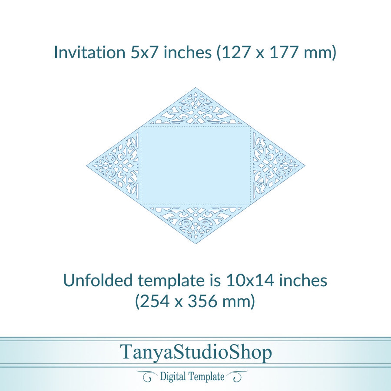 Four-fold Invitation Template SVG DXF Ai CRD Eps Laser | Etsy