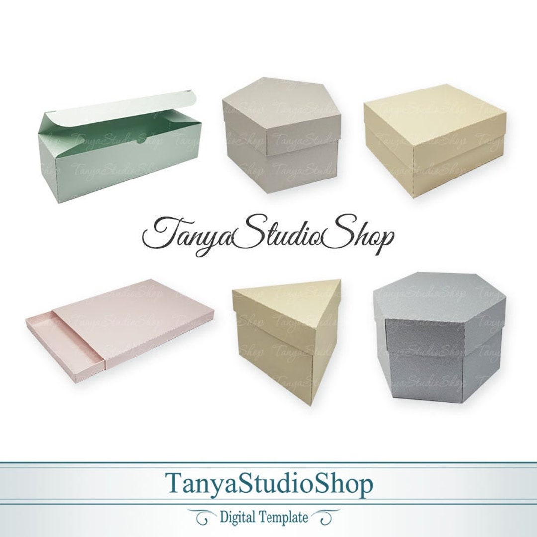 6 Basic Boxes - SVG, Ai, CRD, Eps, Pdf - Laser Cut Template - Cricut ...