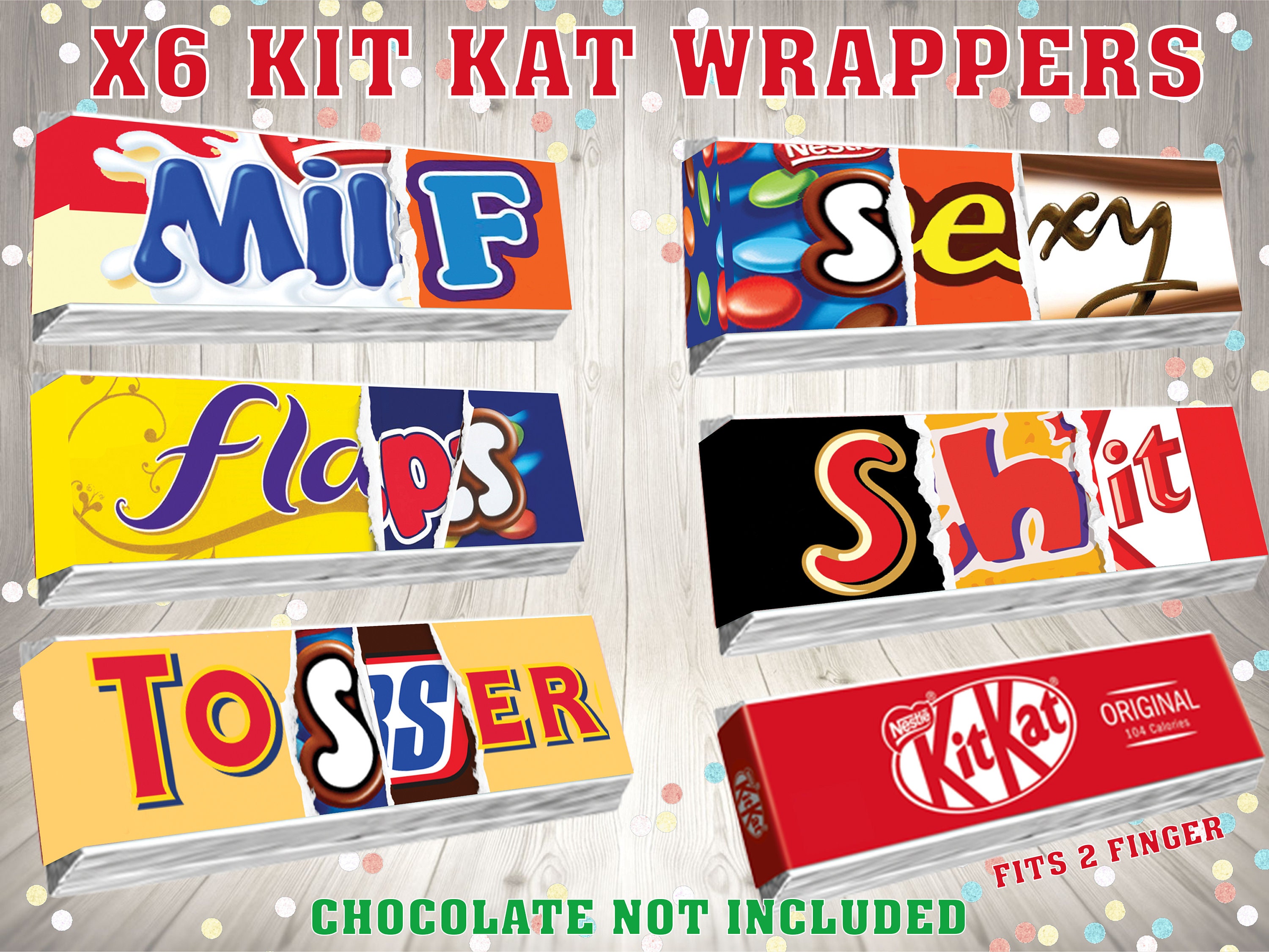 X6 Novelty Funny Rude Adult Humor Kit Kat Chocolate Candy Bar | Etsy