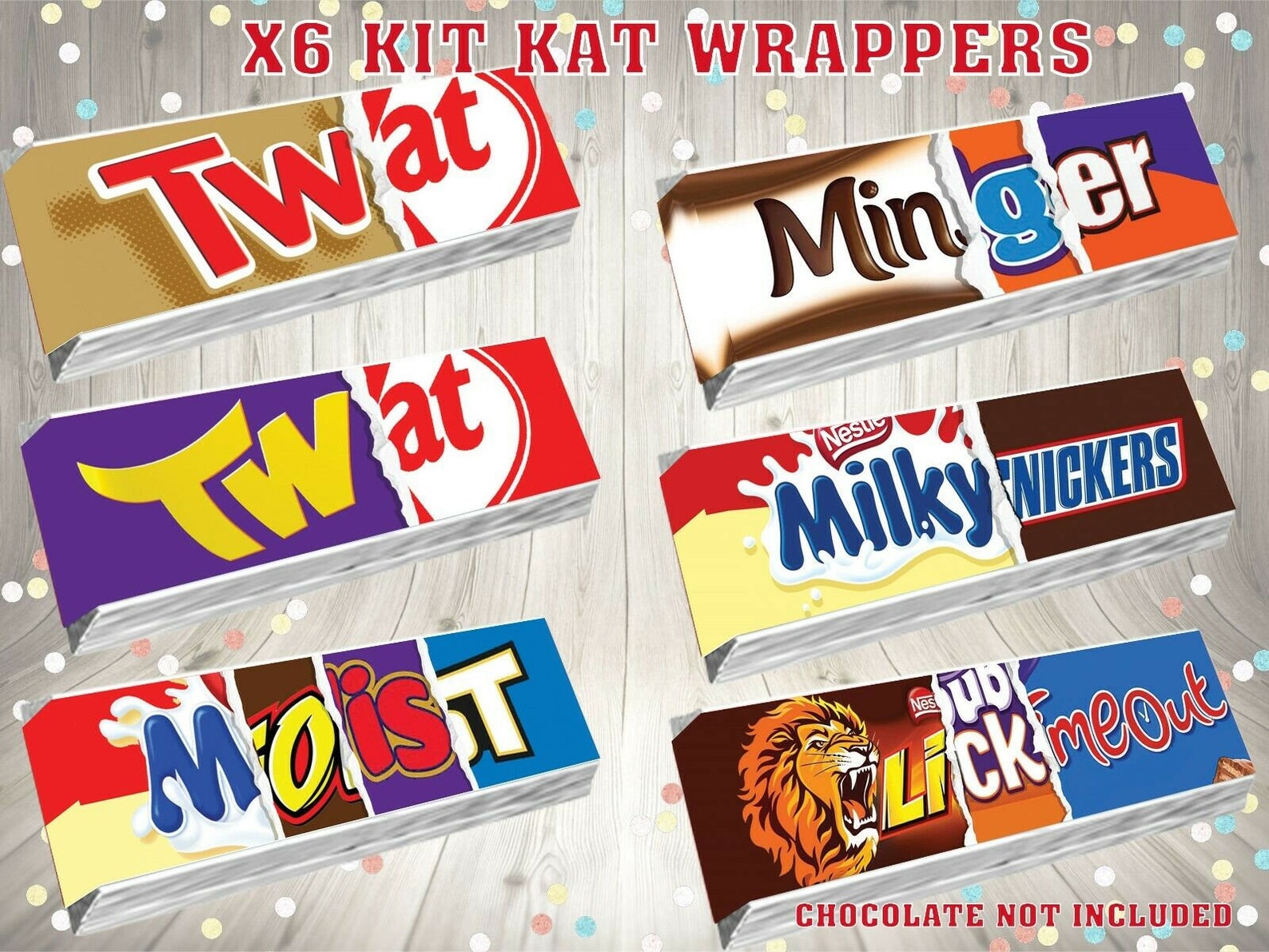 X6 Novelty Funny Rude Adult Humor Kit Kat Chocolate Candy Bar Etsy