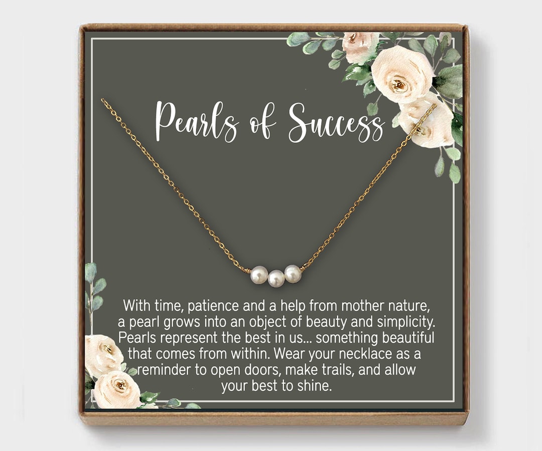Graduation Gift for Daughter, Three Pearls Necklace, Personalized ...