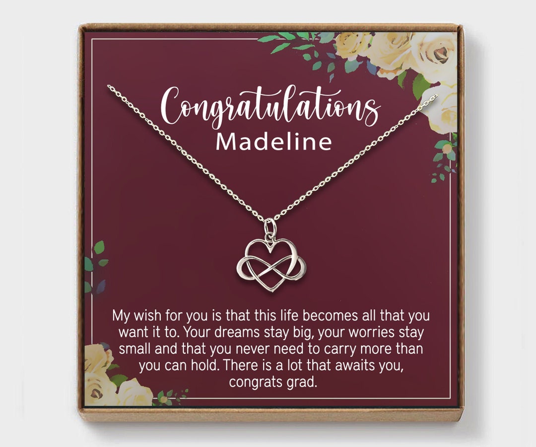 Gift for Grad, Infinity Sterling Silver Heart Necklace, Jewelry Gift ...