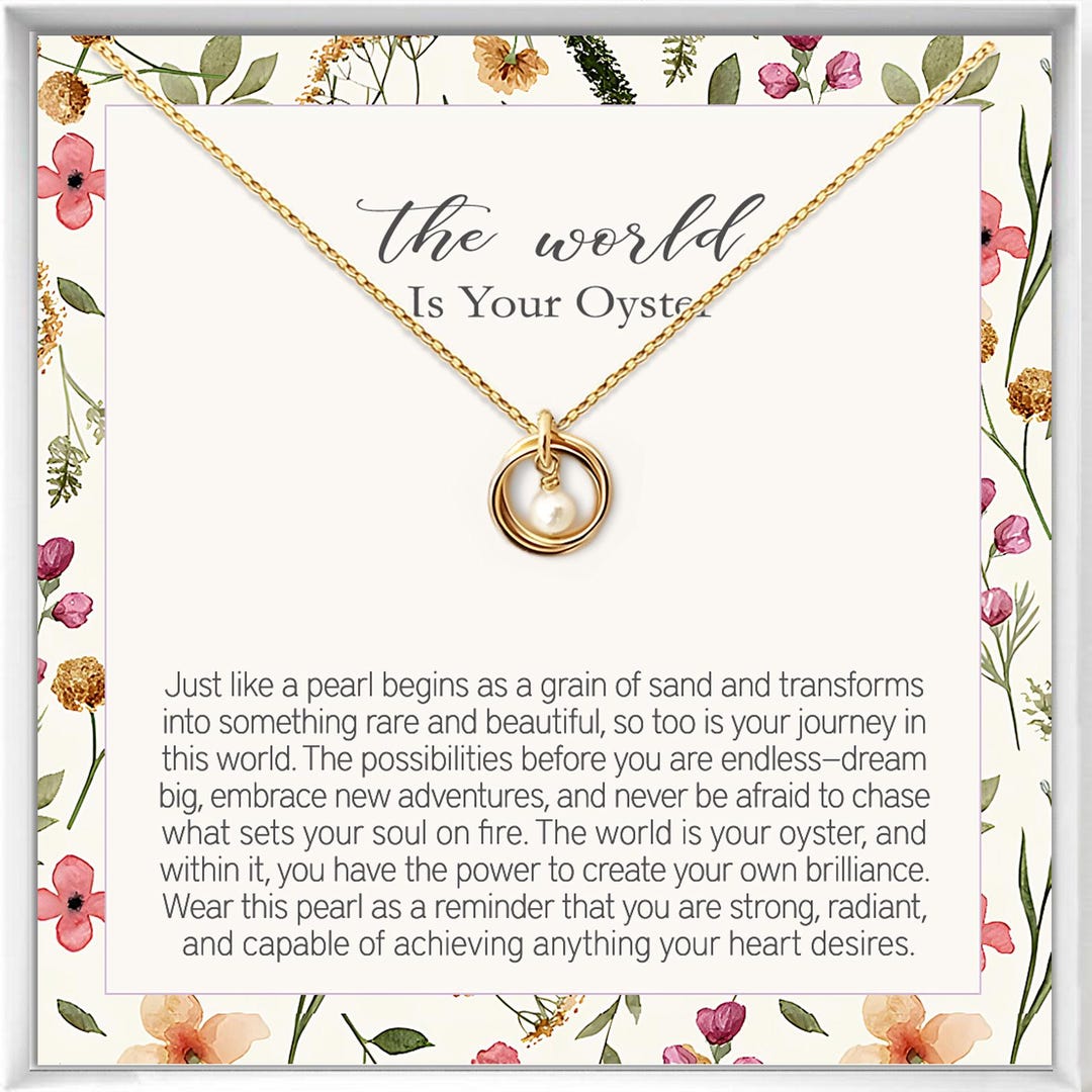 The World is Your Oyster, Graduation Gift for Daughter, Pearl Necklace ...