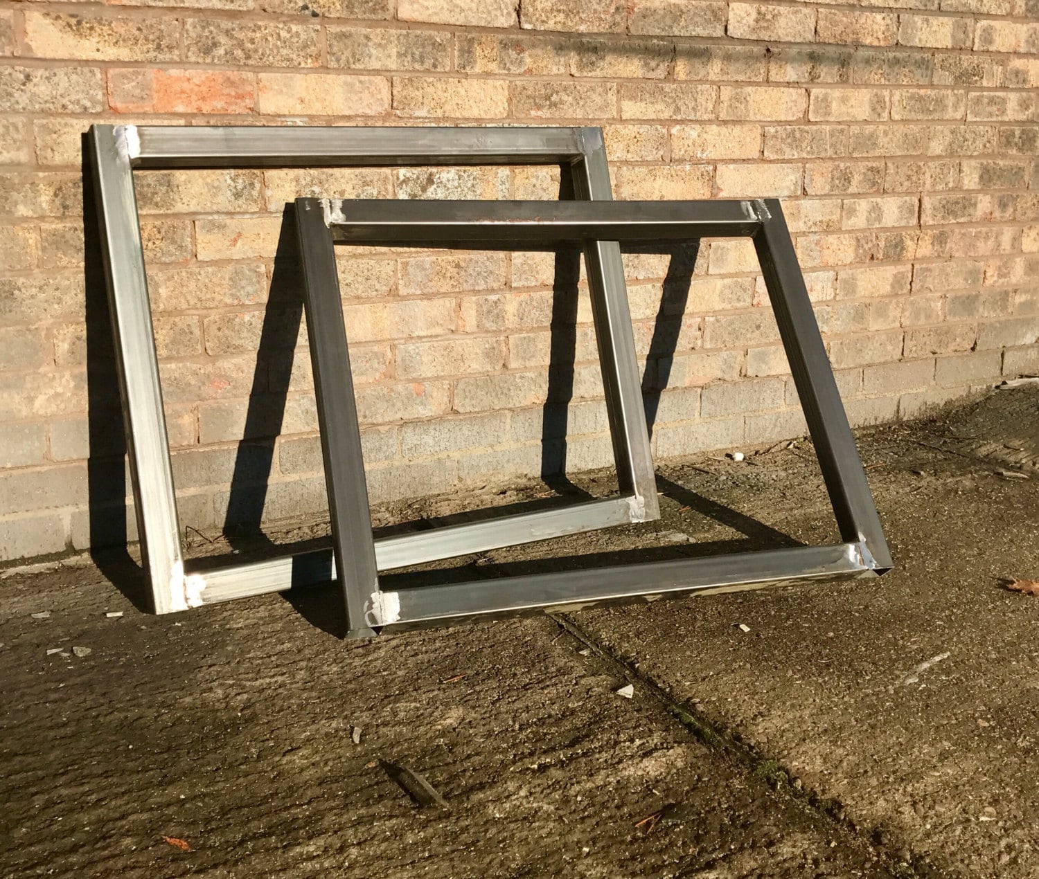 2x Handmade, Bare Box Steel Furniture Table Seat Legs Industrial Chic ...