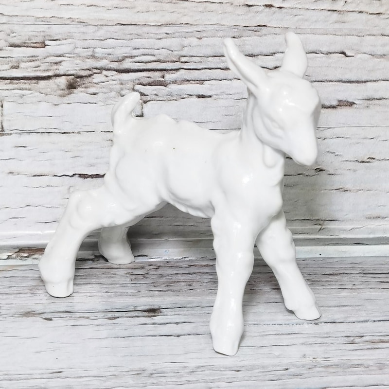 Porcelain Goat Figurine - Etsy
