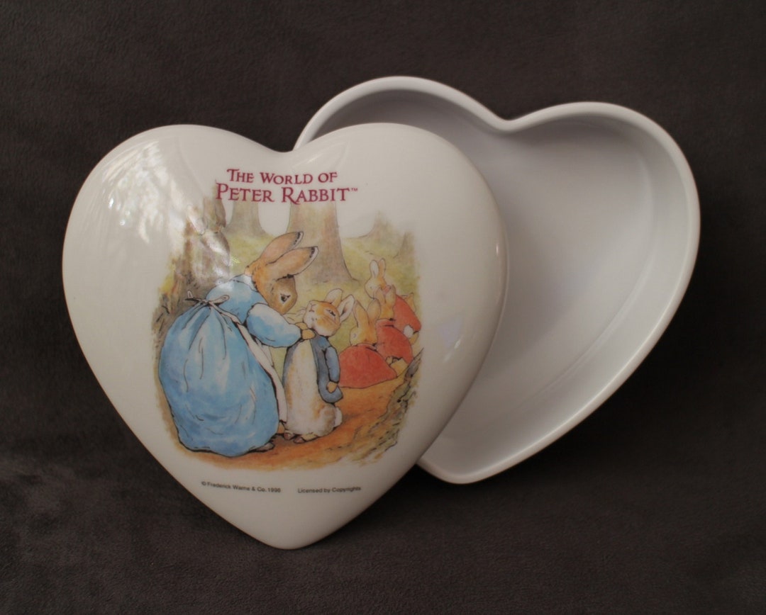 Peter Rabbit Trinket Box, Children's Nursery Vanity Box, Heart Shaped ...