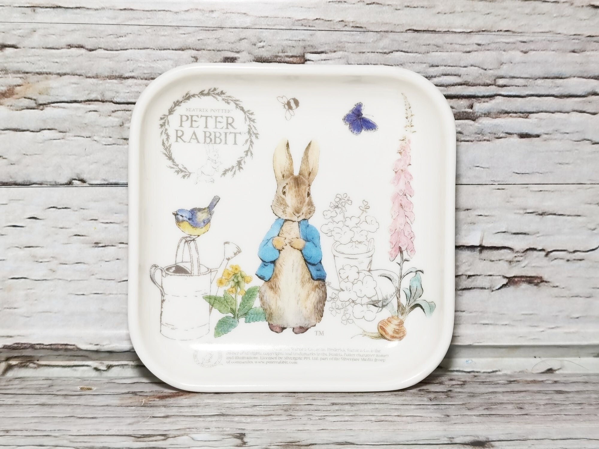 Beatrix Potter Peter Rabbit Trinket, Vintage Melamine Tray, Gardening ...