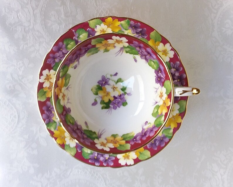 Paragon Spring Melody Tea Cup and Saucer Paragon Violet and - Etsy