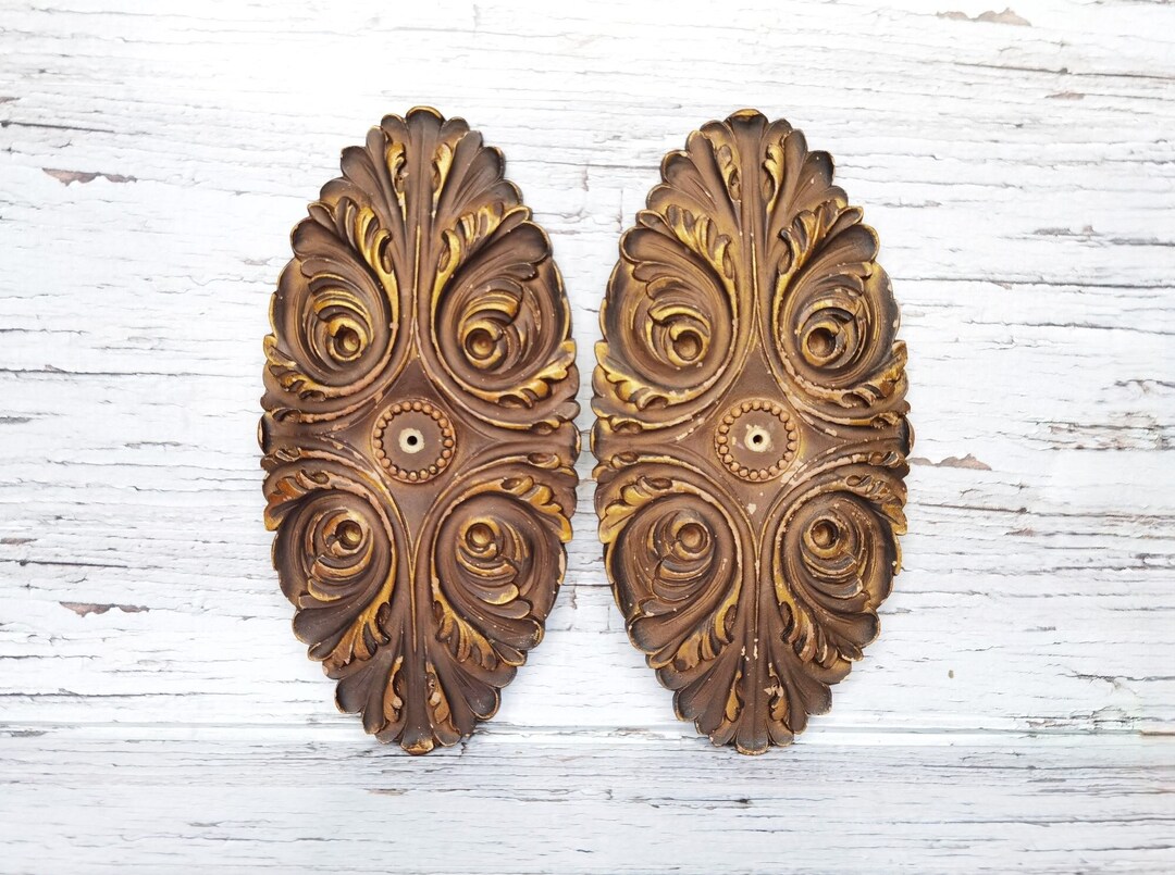 Large and Heavy Backplate for Knobs, Vintage Furniture Appliques ...