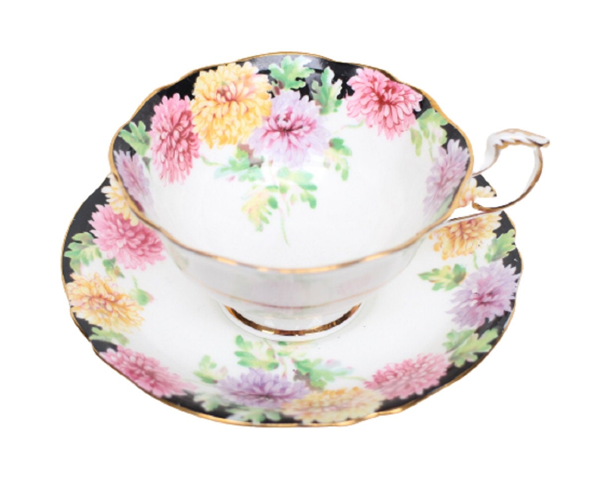 Paragon Mums Teacup and Saucer Chrysanthemum Flowers Cup and - Etsy