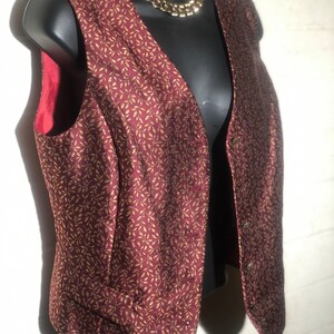 Shiny Gold Vest Burgundy Red Disco Party Berlin - Etsy