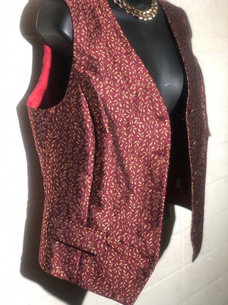 Shiny Gold Vest Burgundy Red Disco Party Berlin - Etsy