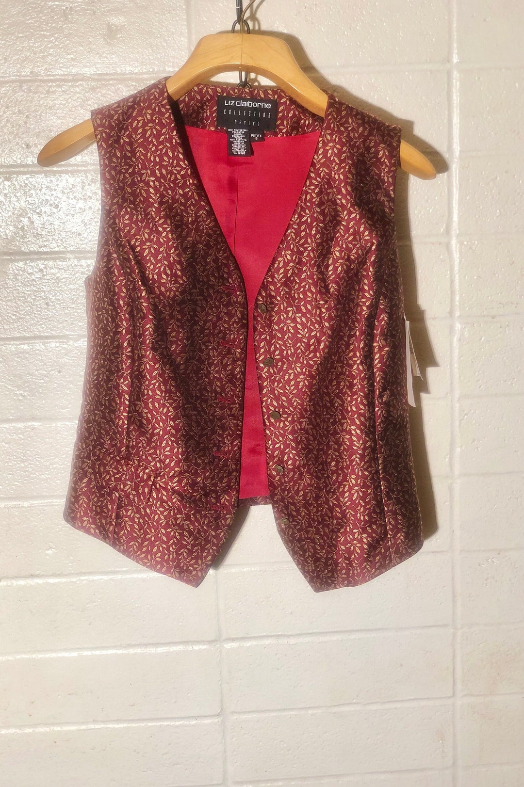 Shiny Gold Vest Burgundy Red Disco Party Berlin - Etsy