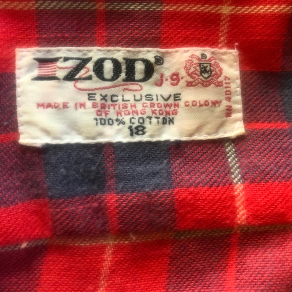 70s Men Red Buffalo Plaid retro British shirt - Gem