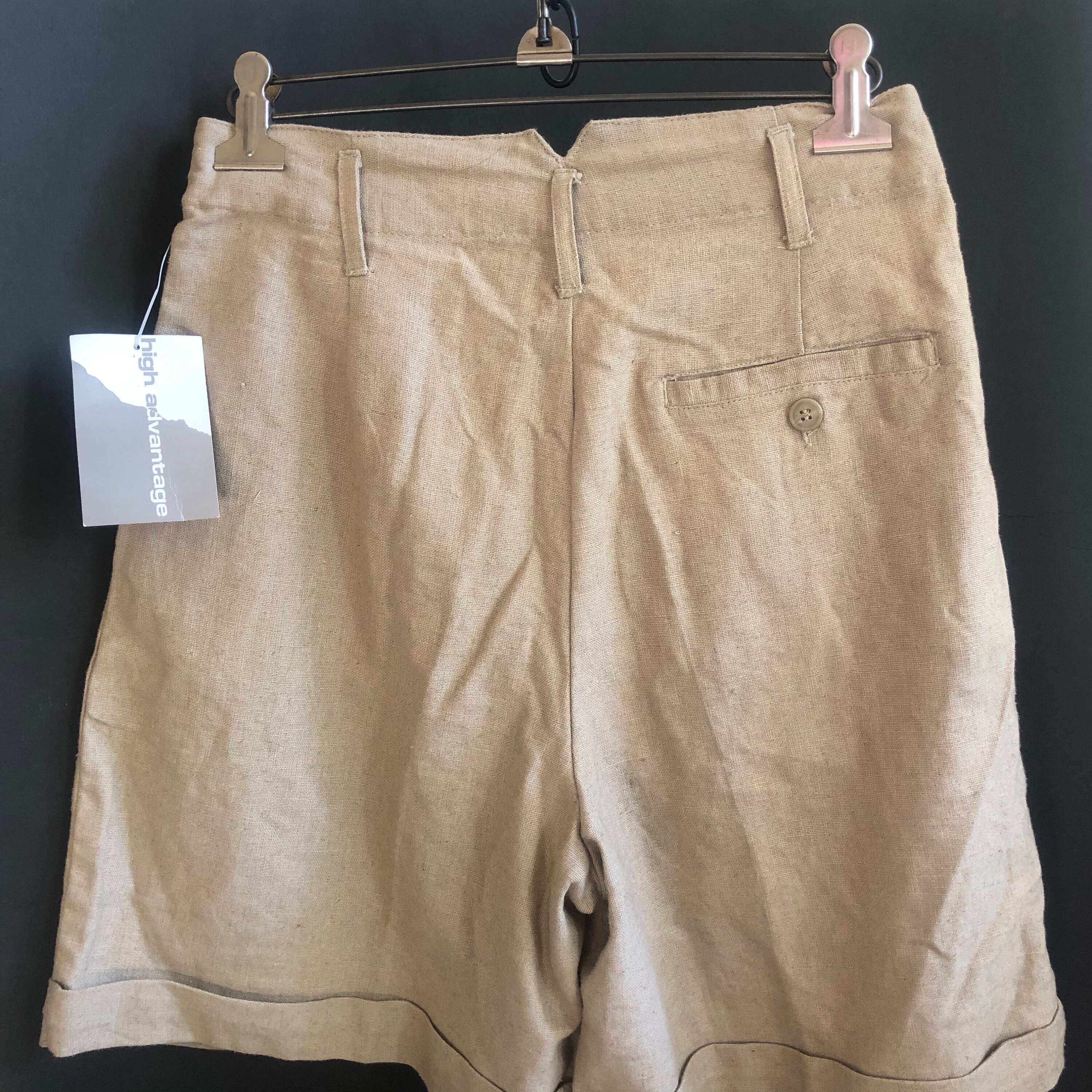 80s Linen Khaki Shorts Brand New High Rise / Pleated / Pockets / Retail ...